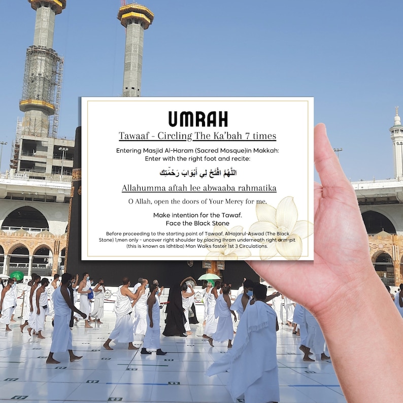 Umrah Guide Step by Step Dua Card Umrah Printable Flash Cards Islamic ...
