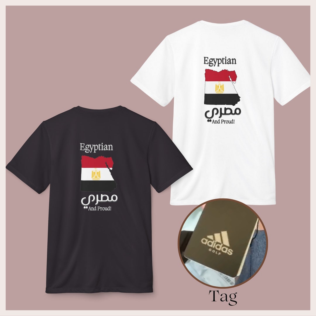 Adidas® Sport Egyptian Flag Map Shirt Egyptian and Proud Logo Arabic ...