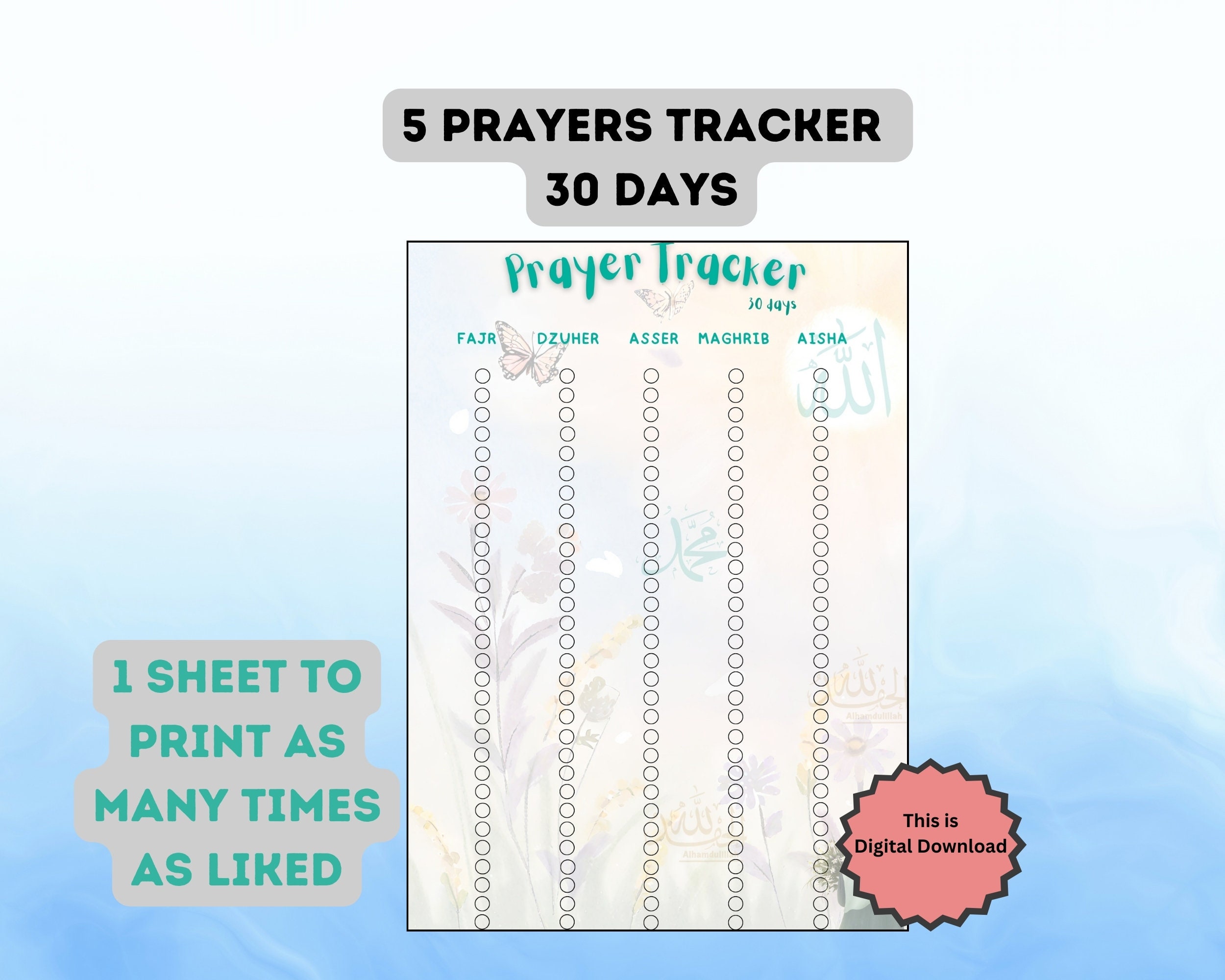 Ramadan Fasting Prayer Tracker 2024 Track Your Progress. How to Stay Consistent Digital ...