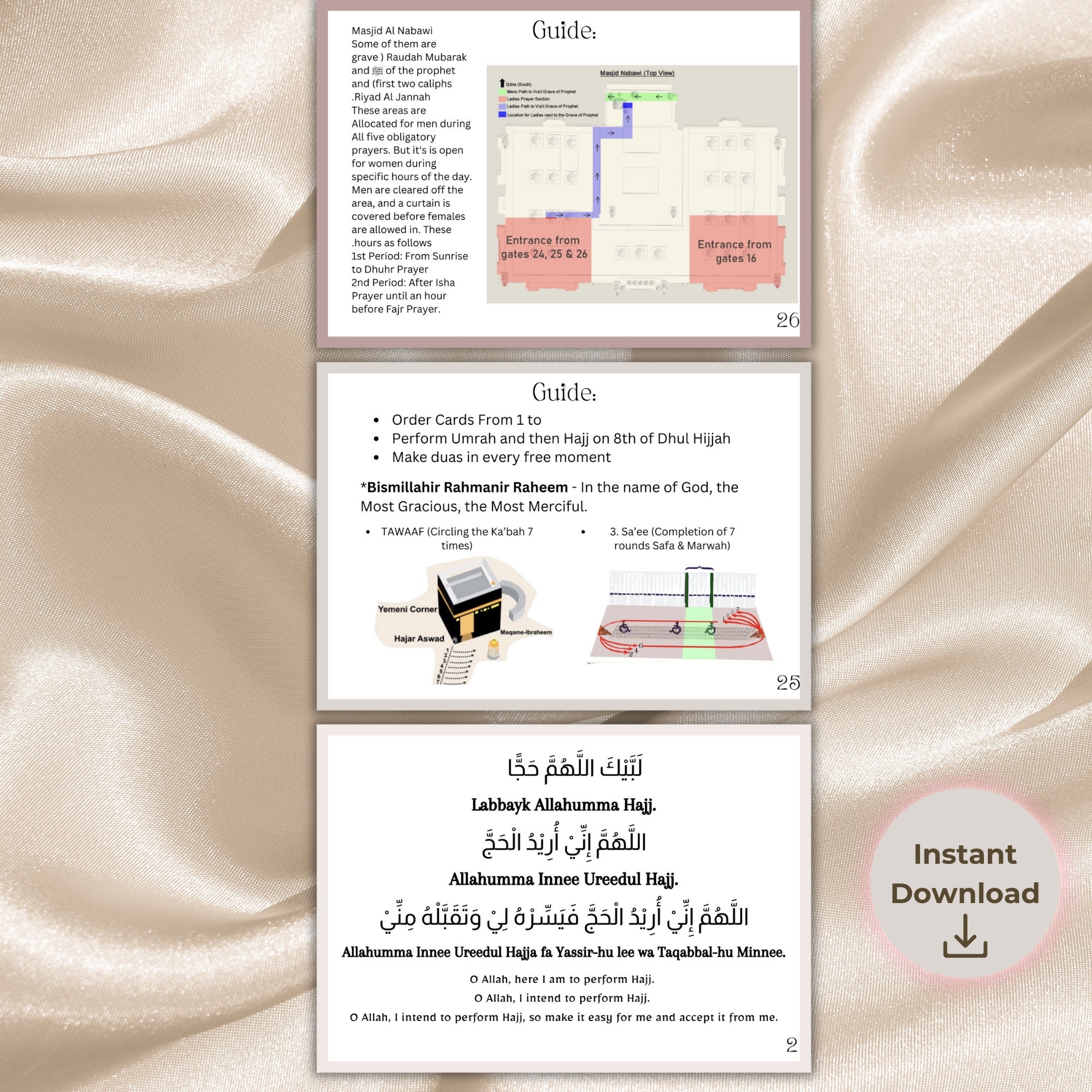 Hajj Dua Cards Islamic Pilgrim Guide Support Pocket Hajj Cards Umrah ...