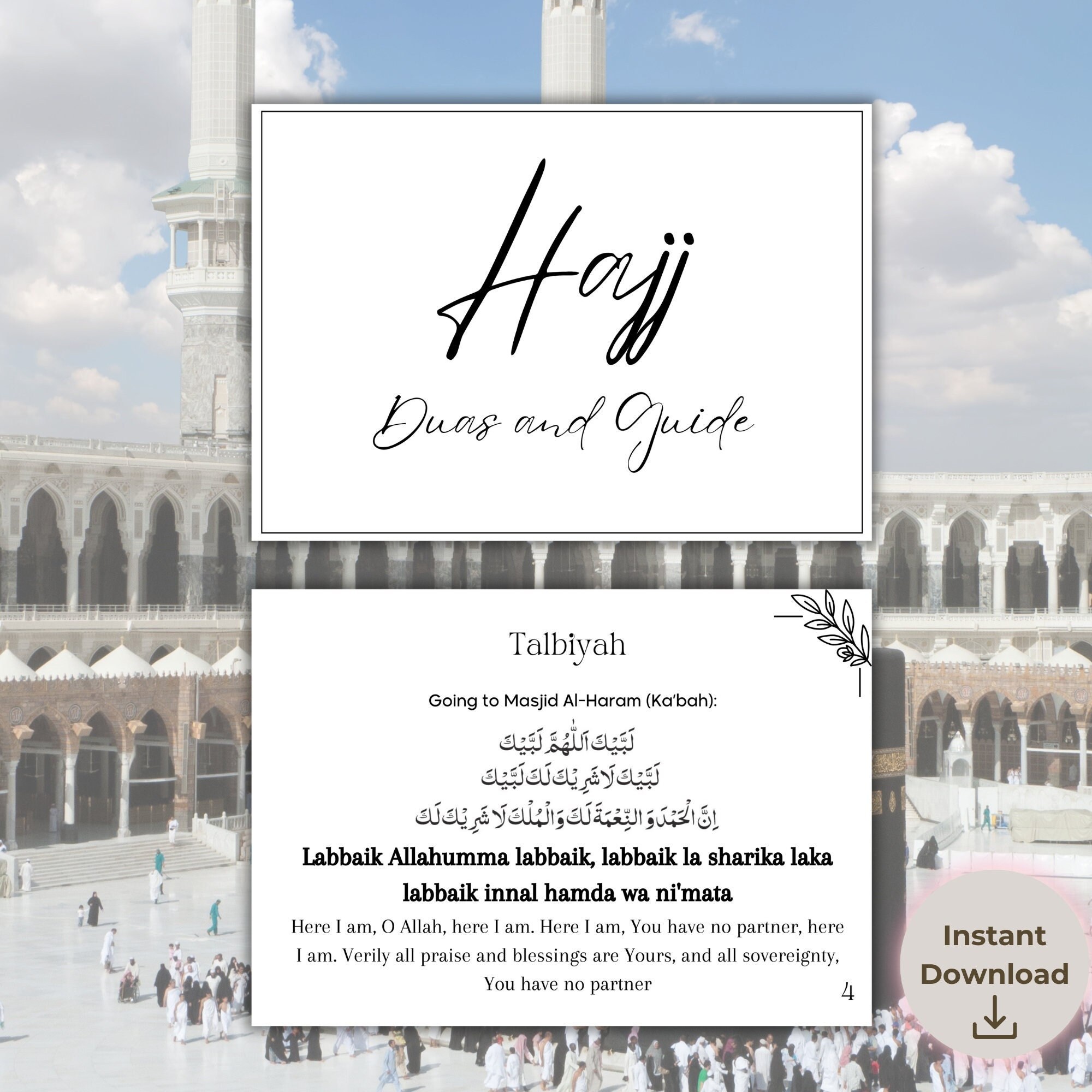 Hajj Duas Guide Flash Cards Islamic Pilgrim Step by Step Muslim Holy Kaaba Islamic Prayer Cards ...