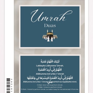 Umrah Dua Cards Guide With Steps Islamic Pilgrim Umrah Guide Muslim ...