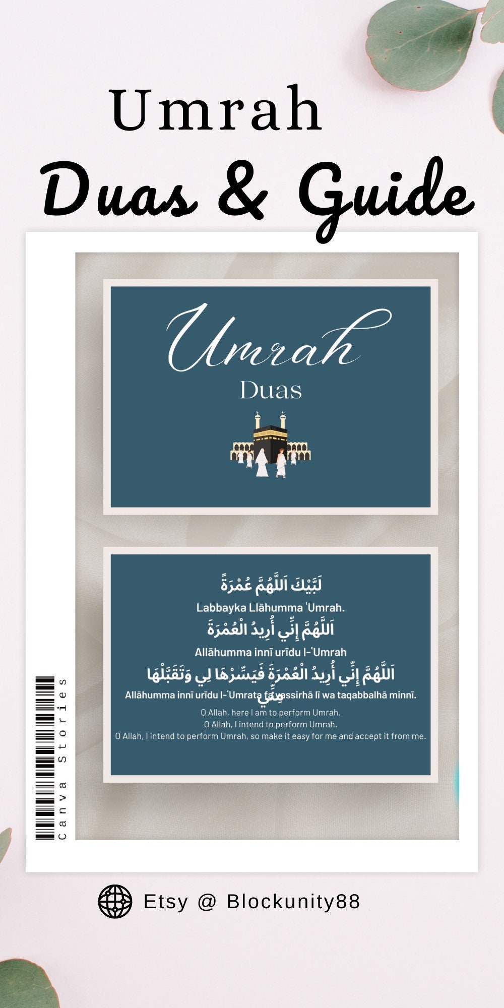 Umrah Dua Cards Guide With Steps Islamic Pilgrim Umrah Guide Muslim ...