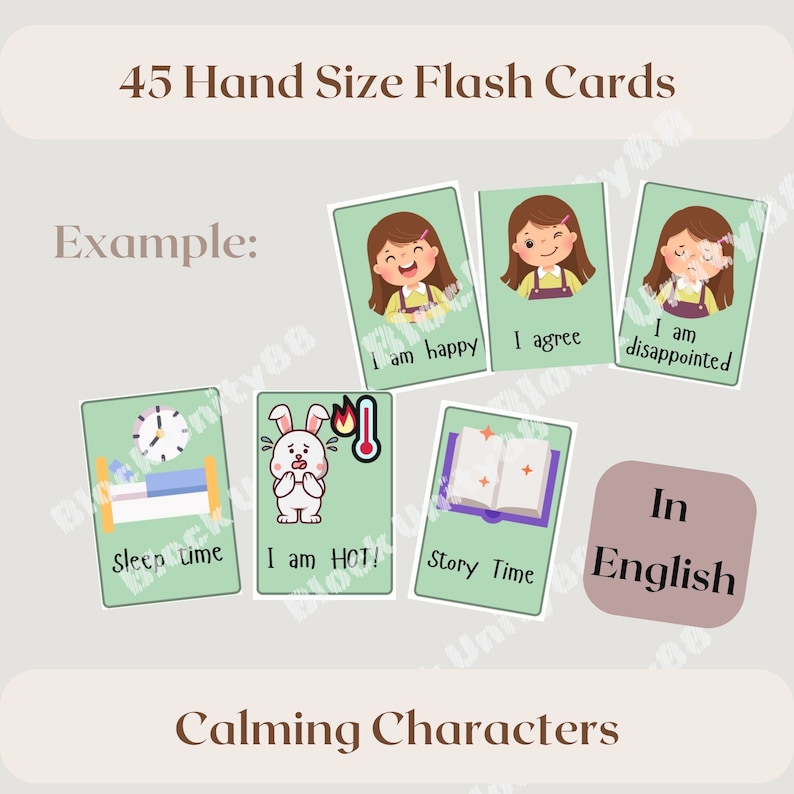 Nonverbal Communication Therapy Cards for Children Character Cards ...