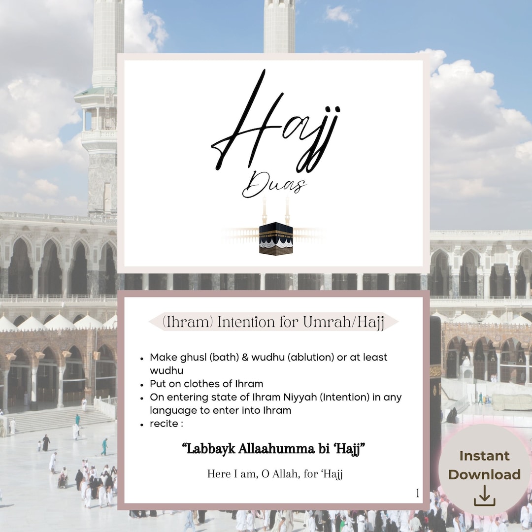 Hajj Dua Cards Islamic Pilgrim Guide Support Pocket Hajj Cards Umrah ...