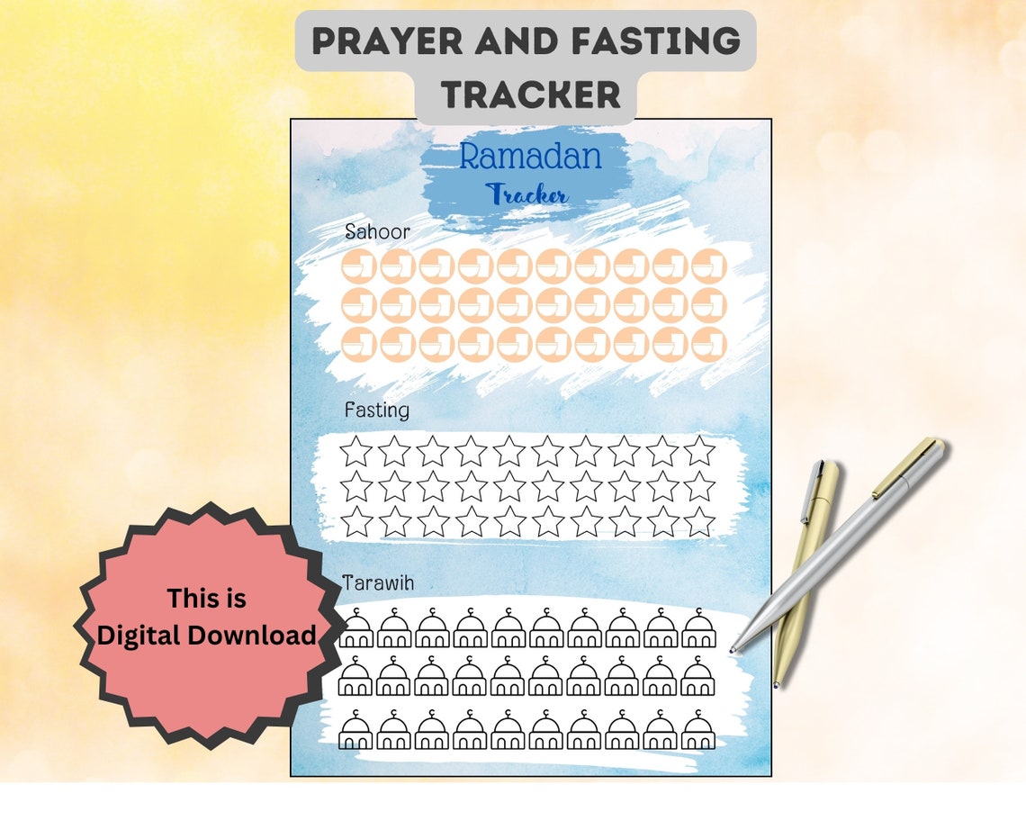 Ramadan Fasting Prayer Tracker 2024 Track Your Progress. How to Stay ...