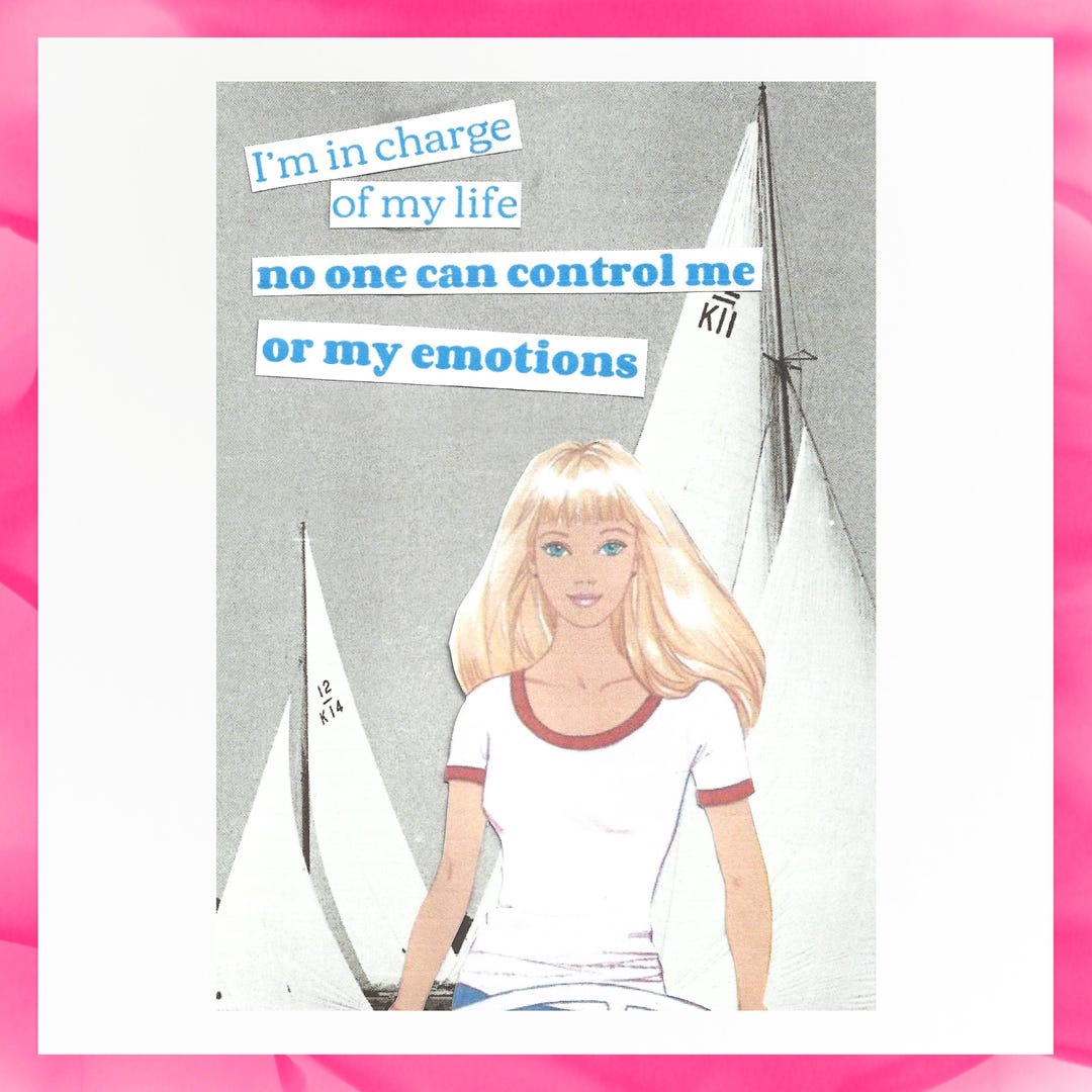 Barbie Sticker | in Control | Hand-cut Art | Feminist Art | Handmade ...
