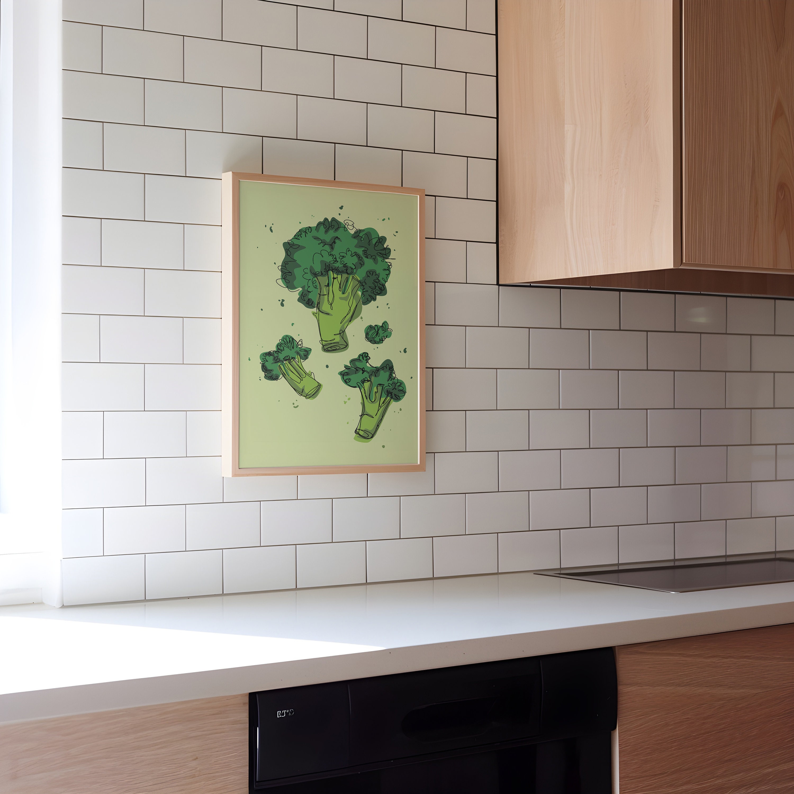 Printable Vegetable Wall Line Art for Kitchen Decoration, Digital ...