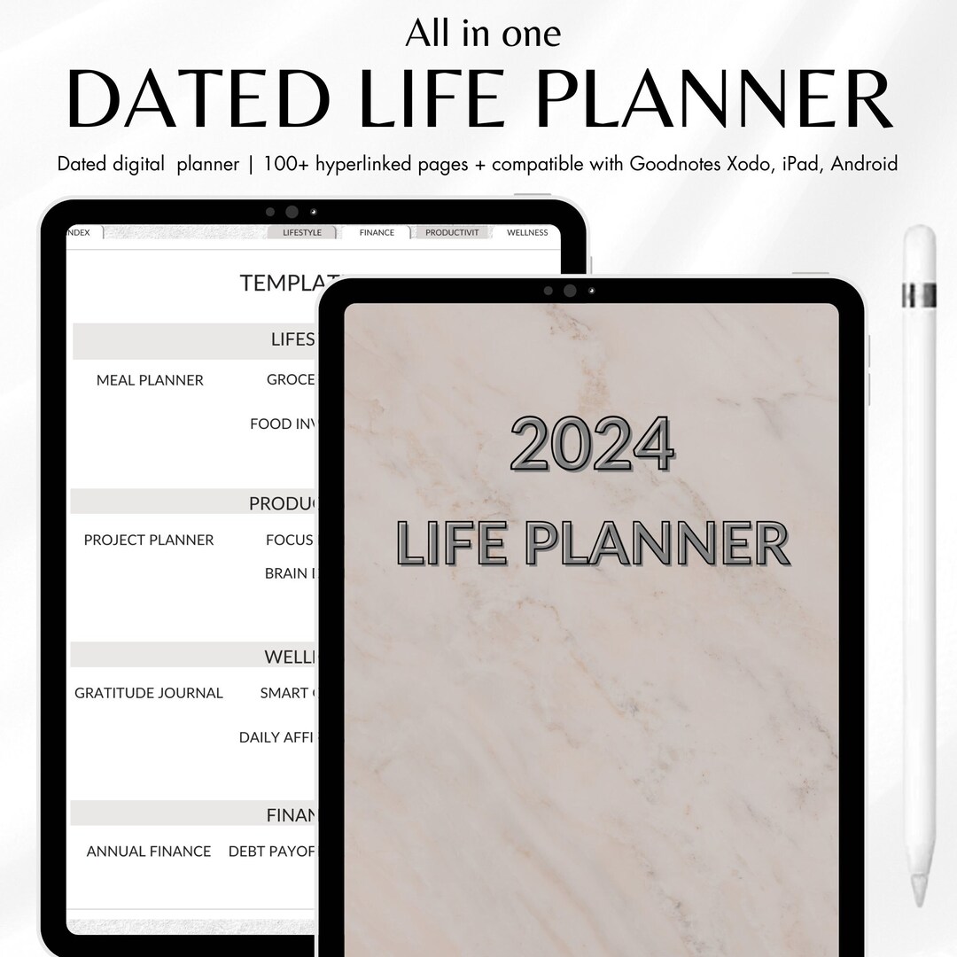 2024 Dated Life Digital Planner All in One Productivity Planner Life ...