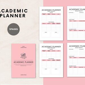Academic Digital Planner Pink, School Planner 2024, Canva College ...