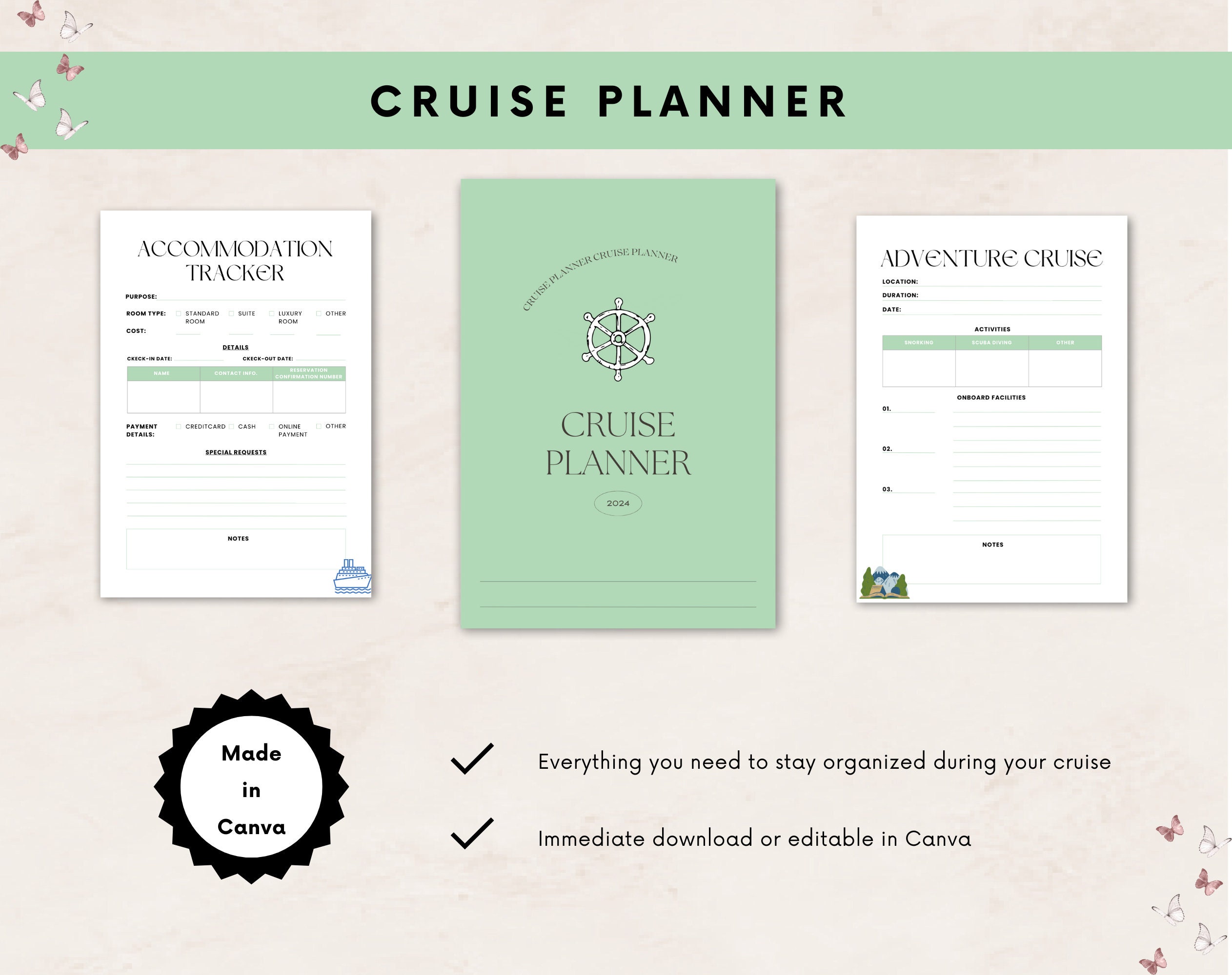 EDITABLE Cruise Planner, Canva Template, Cruise Travel Agent, Cruise ...