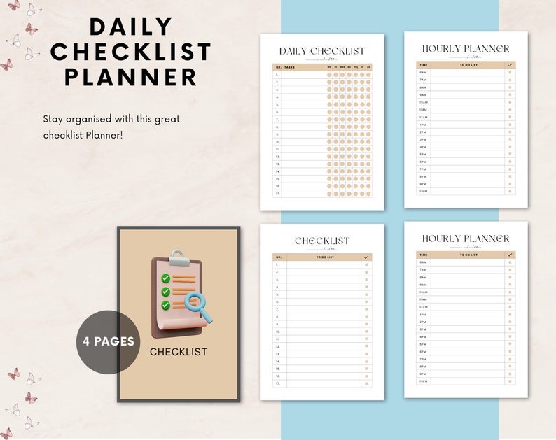 Editable Daily Checklist Printable Weekly to Do List Weekly Checklist ...