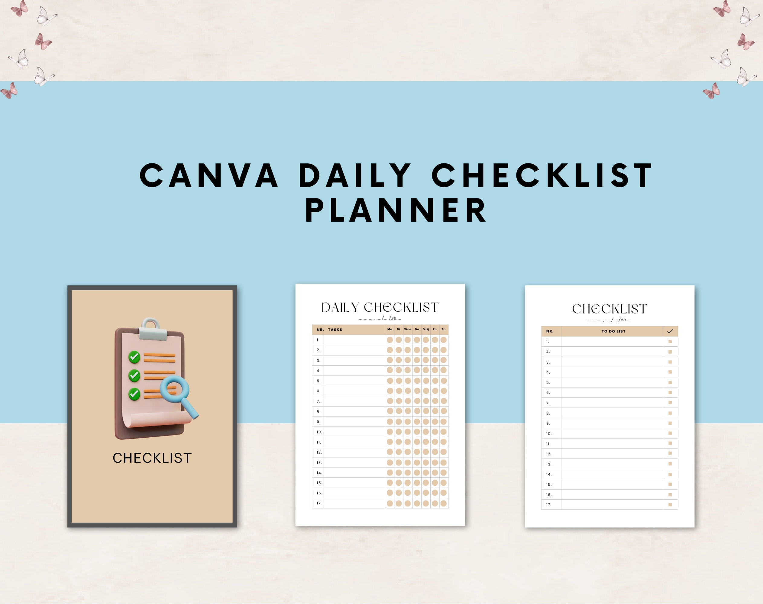 Editable Daily Checklist Printable Weekly To Do List Weekly Checklist