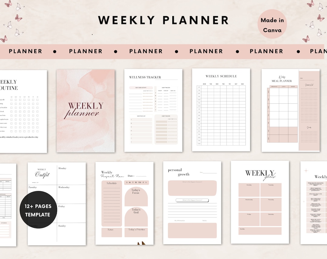 Editable Weekly Planner Template, Home Weekly Schedule Planner, Undated ...