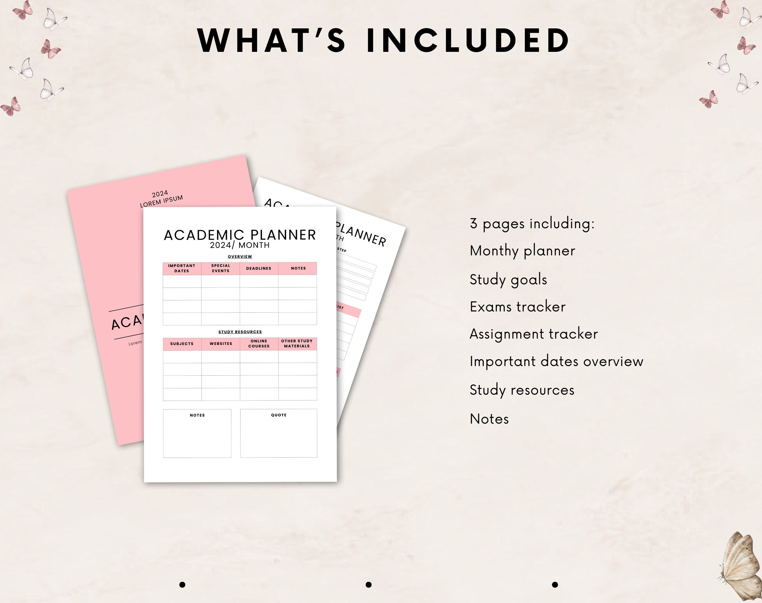 Academic Digital Planner Pink, School Planner 2024, Canva College ...