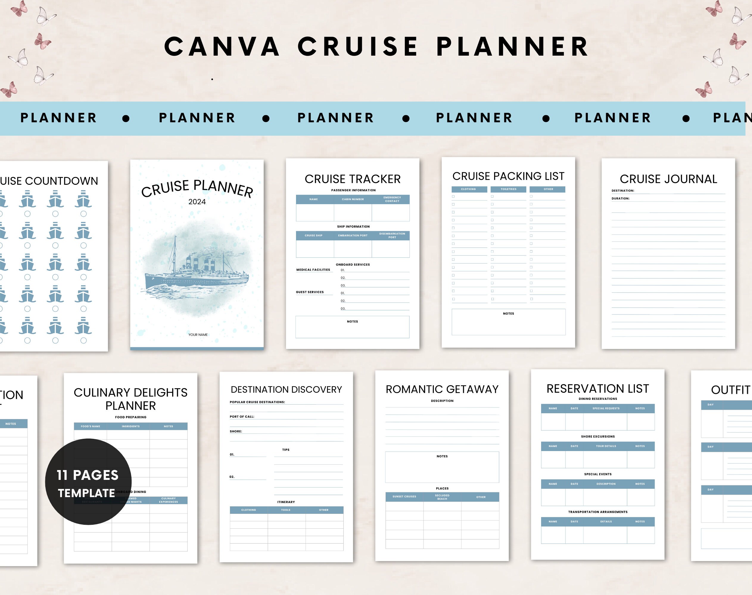 EDITABLE Cruise Planner, Canva Template, Cruise Travel Agent, Cruise ...