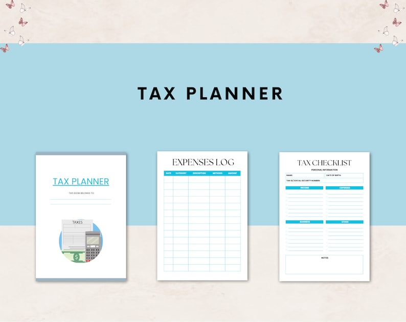 EDITABLE Tax Planner, Tax Pay Template, Tax Preparation, Bookkeeping ...