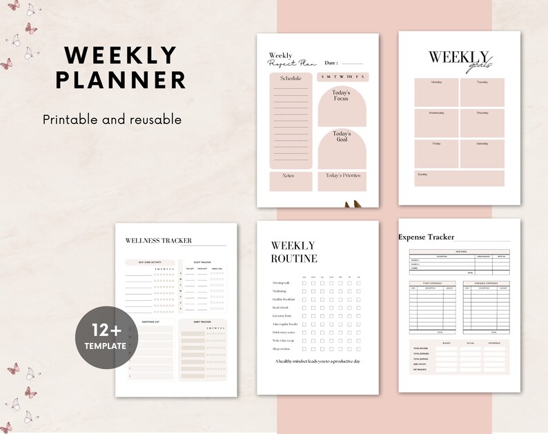 Editable Weekly Planner Template, Home Weekly Schedule Planner, Undated ...