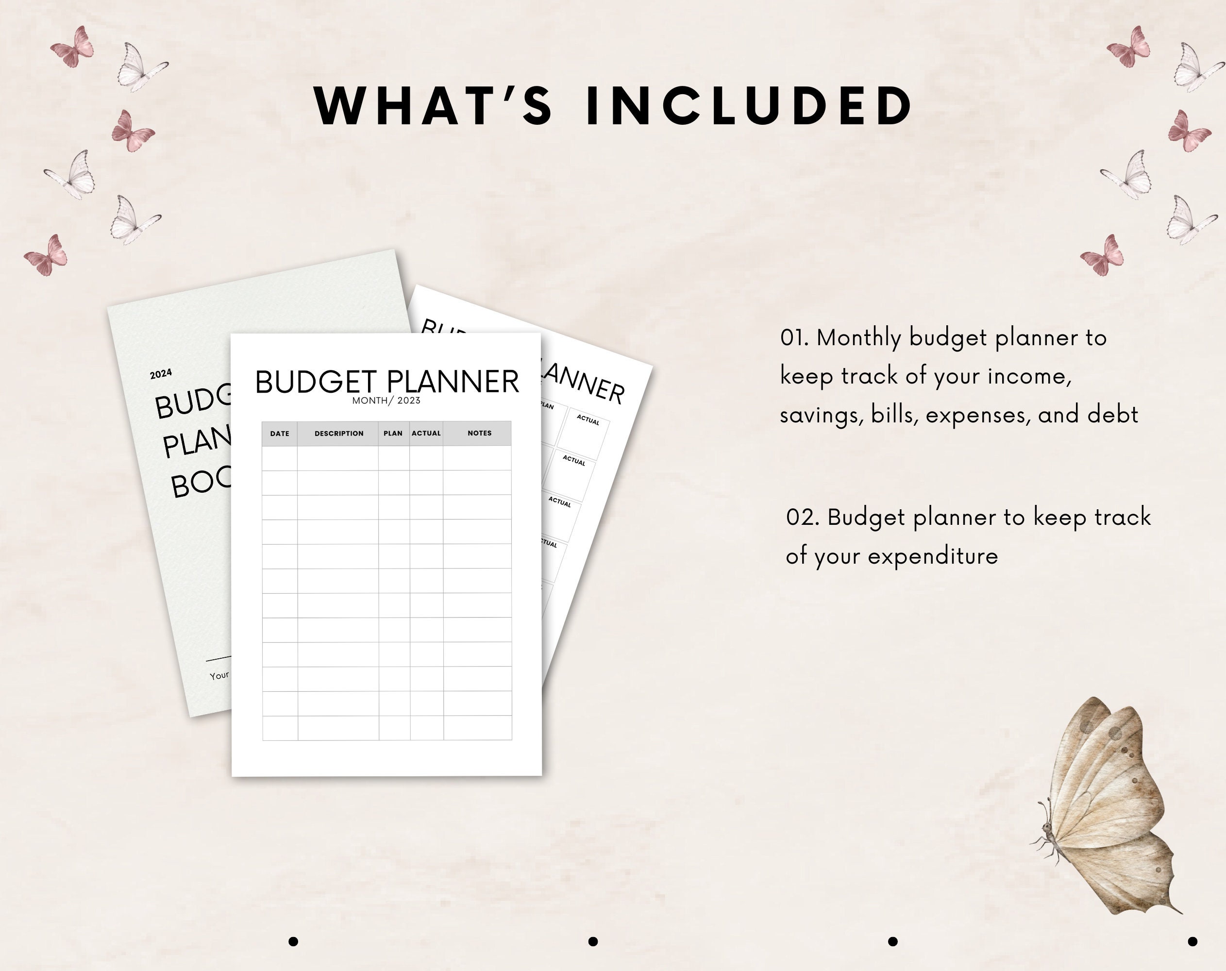 EDITABLE Budget Planner Book White, Monthly Budget Tracker, Canva ...