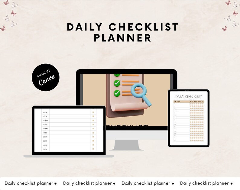 Editable Daily Checklist Printable Weekly to Do List Weekly Checklist ...