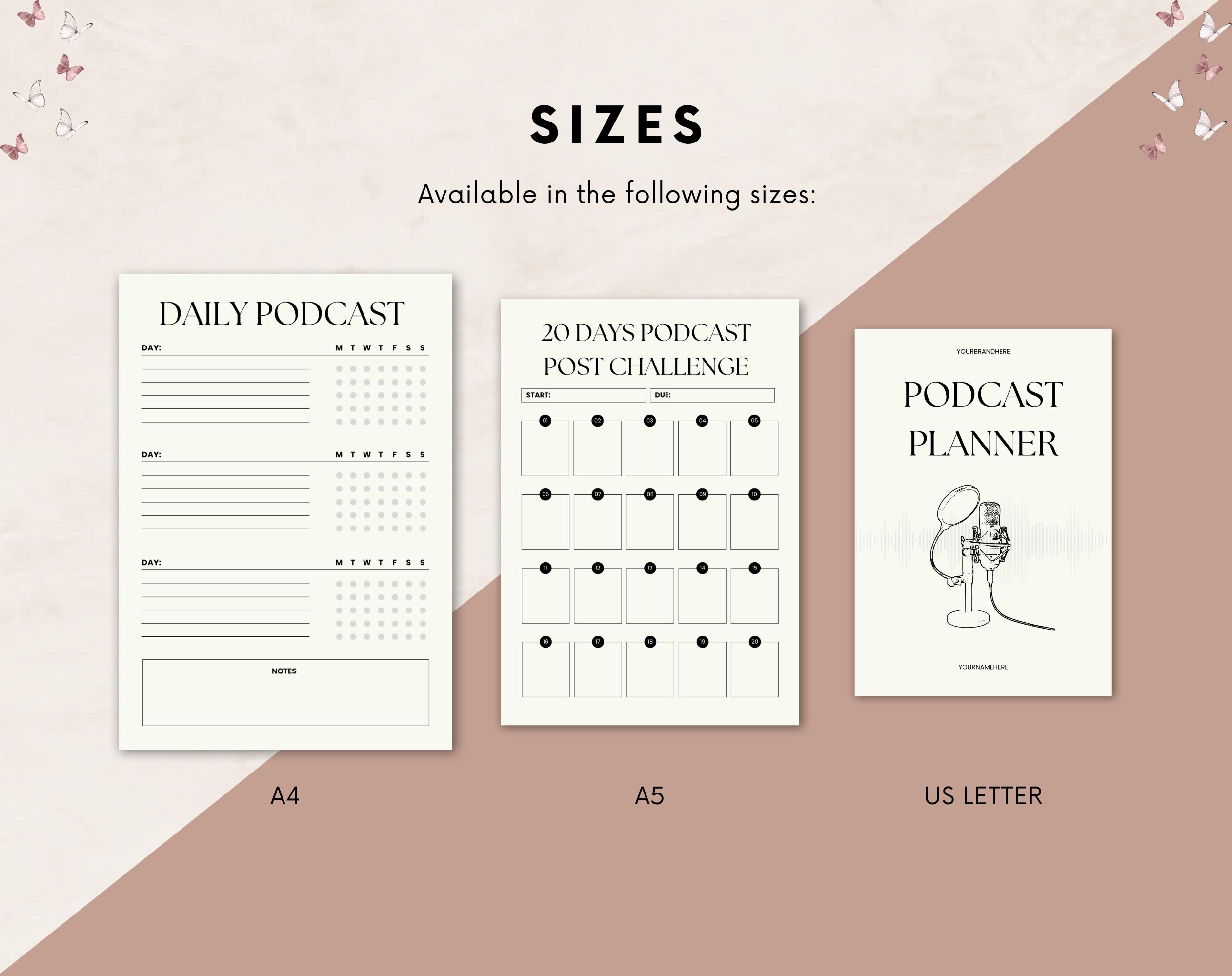 EDITABLE Podcast Planner, Printable Content Planner, Podcast Template ...