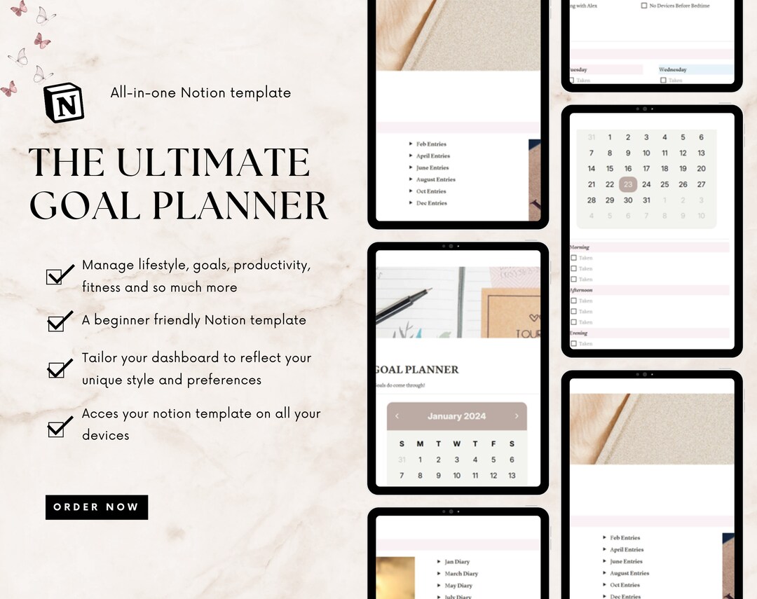 Ultimate Goal Setting Planner, 2024 Goal Planner Notion Template ...