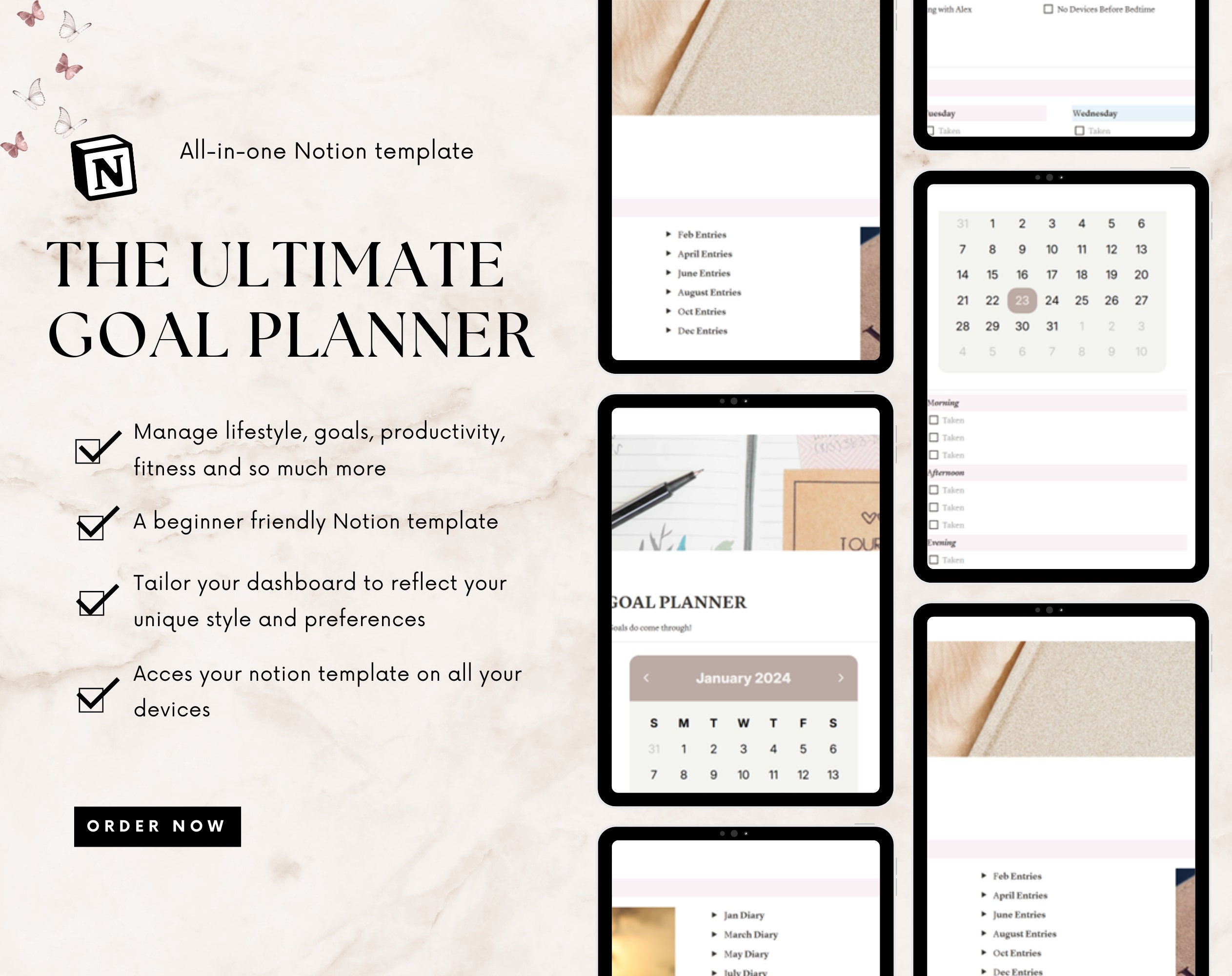 Ultimate Goal Setting Planner, 2024 Goal Planner Notion Template ...