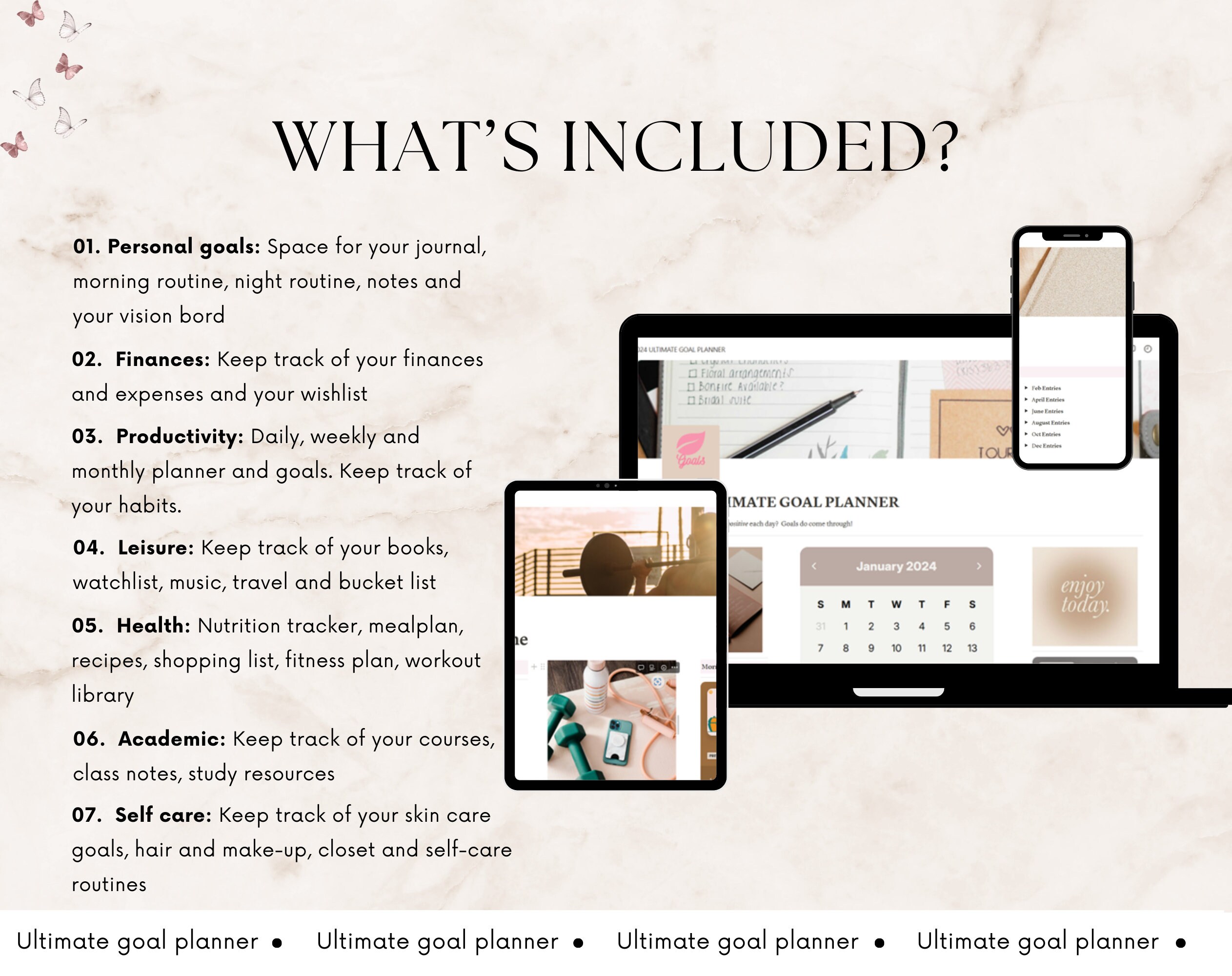 Ultimate Goal Setting Planner, 2024 Goal Planner Notion Template ...