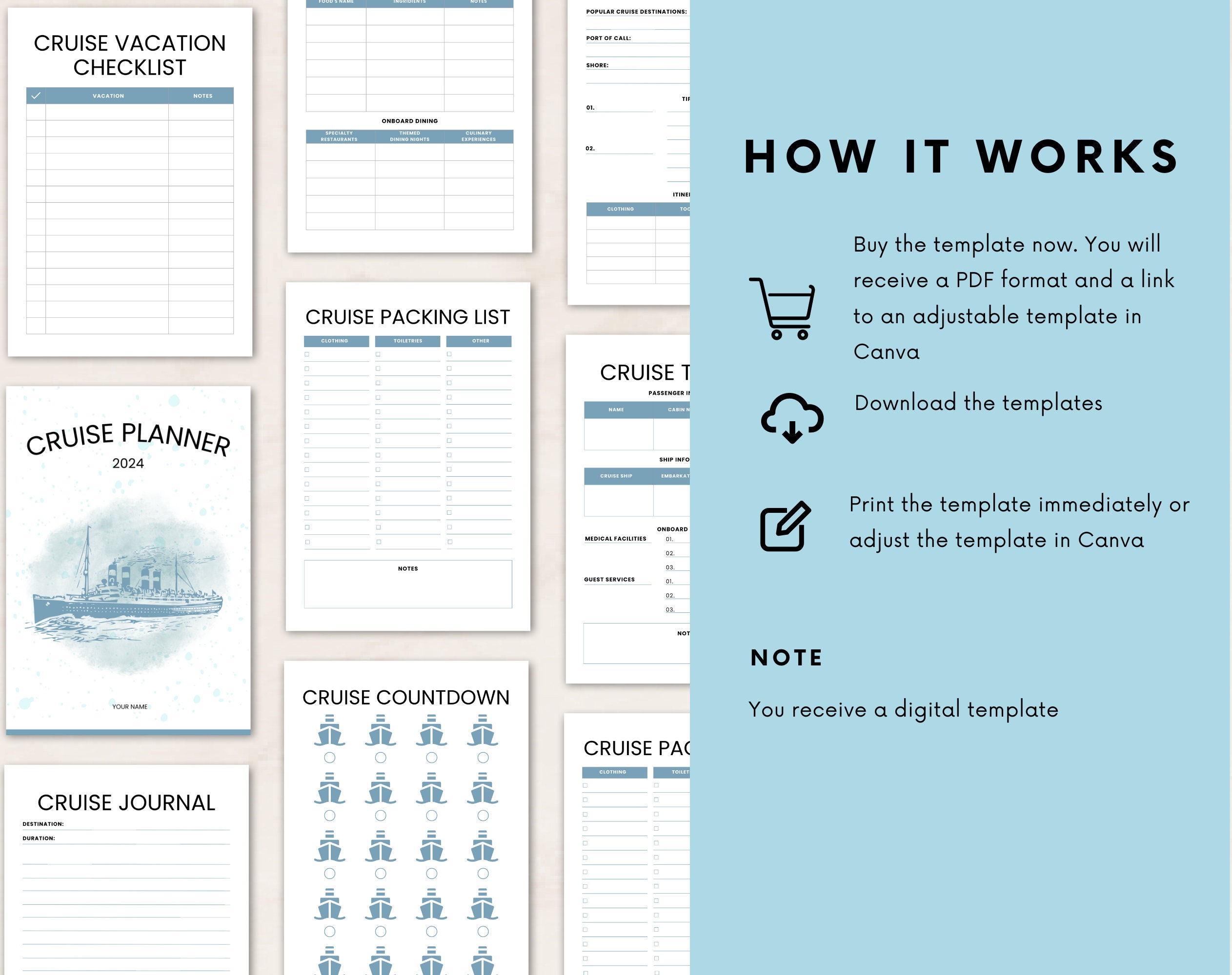 EDITABLE Cruise Planner, Canva Template, Cruise Travel Agent, Cruise ...