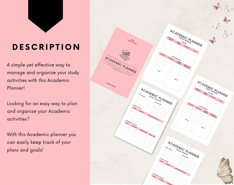 Academic Digital Planner Pink, School Planner 2024, Canva College ...