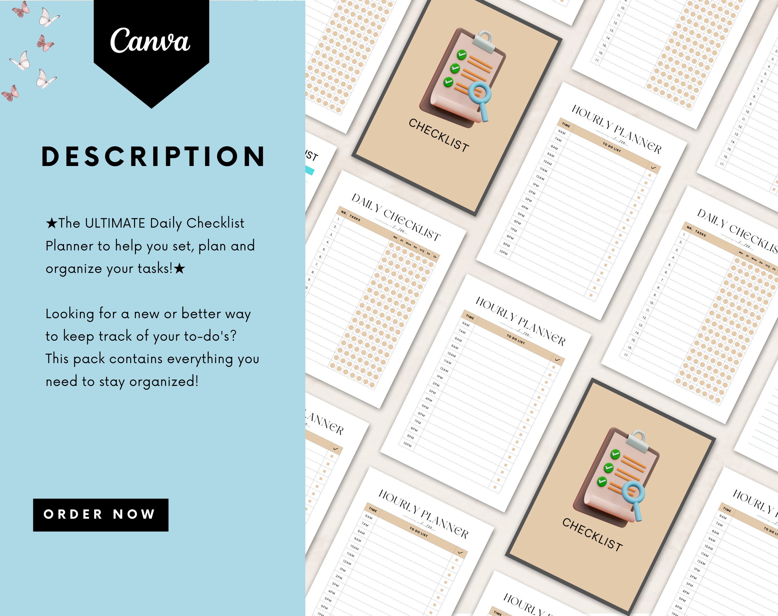 Editable Daily Checklist Printable Weekly to Do List Weekly Checklist ...