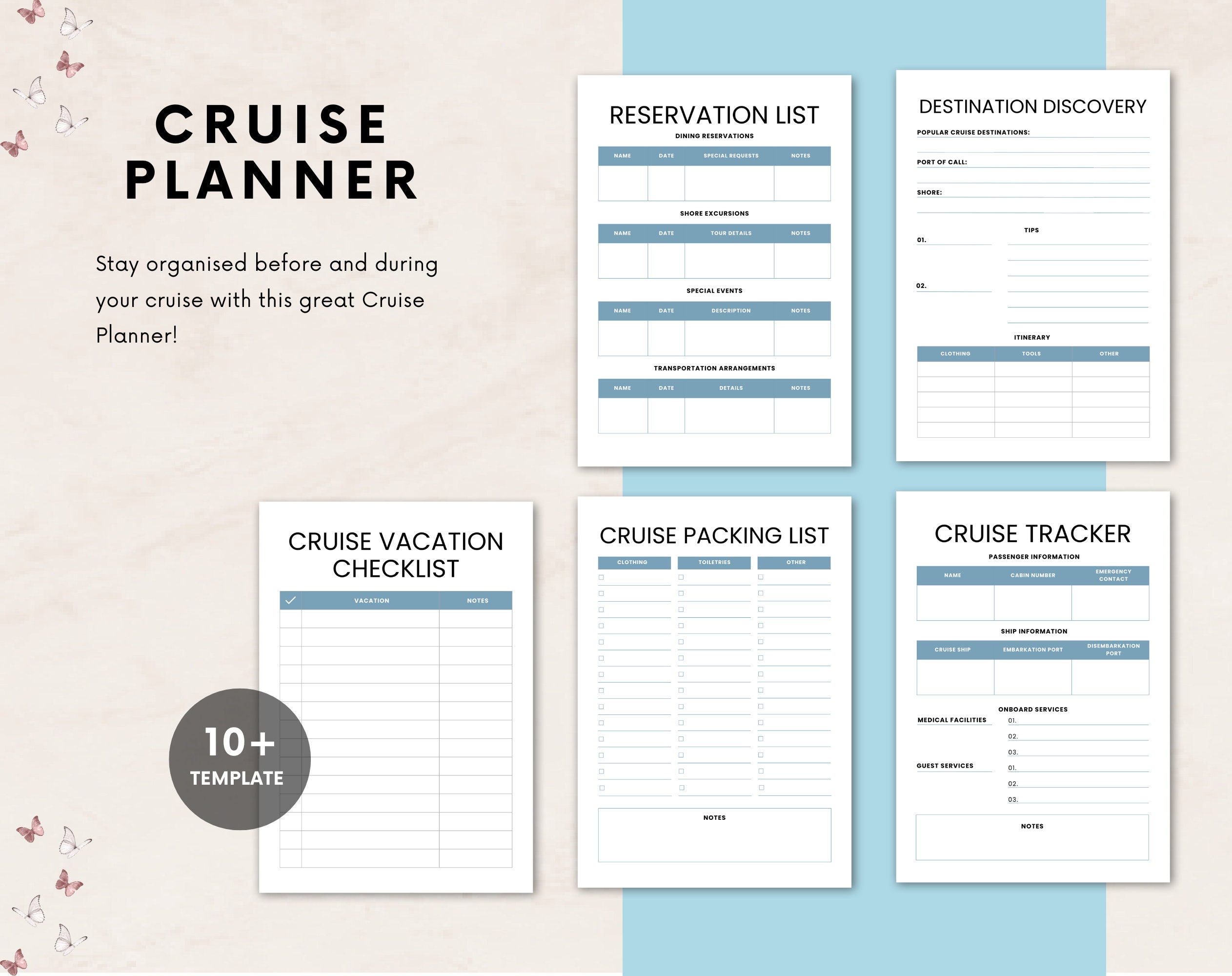EDITABLE Cruise Planner, Canva Template, Cruise Travel Agent, Cruise ...