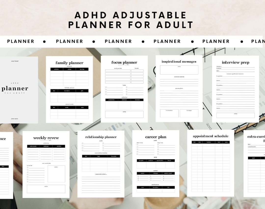 EDITABLE Adhd Planner Adult, Adhd Planner Printable, ADHD Productivity ...