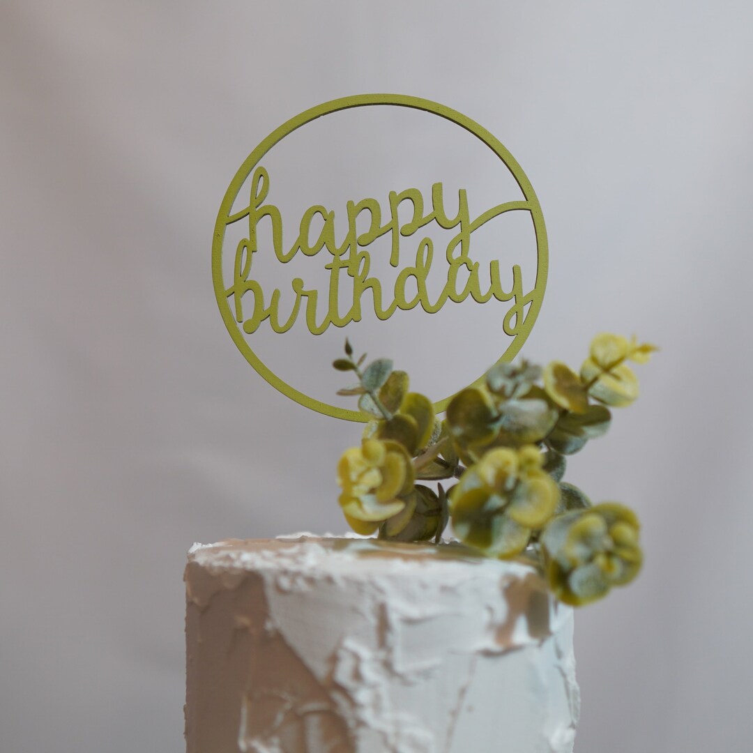 Happy Birthday Ring Wood Topper - Etsy
