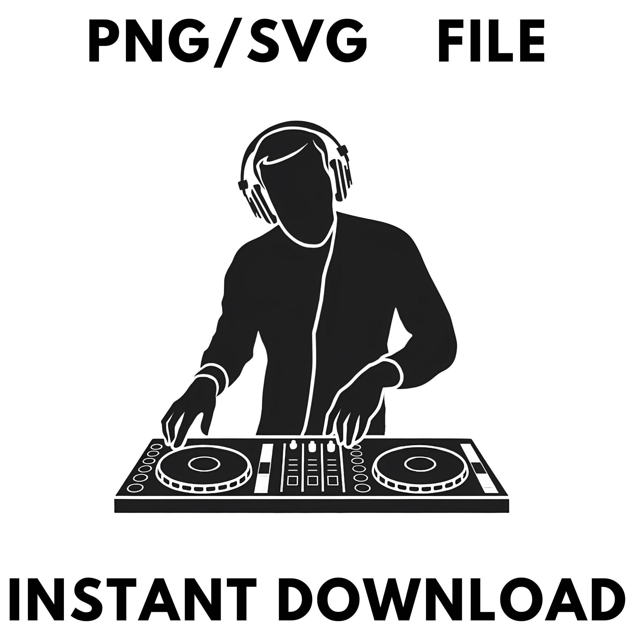 DJ Png Svg File, Instant Download Dj Clipart, Digital Dj Graphic, DJ ...