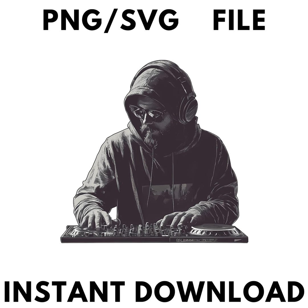 DJ Playing Music SVG Party Clipart Commercial Use Instant Download for ...