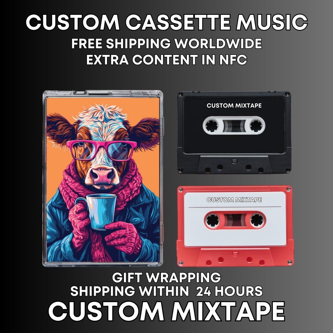Custom Cassette Tape 60 or 90 Minutes With Personalized Mixtape, Retro ...