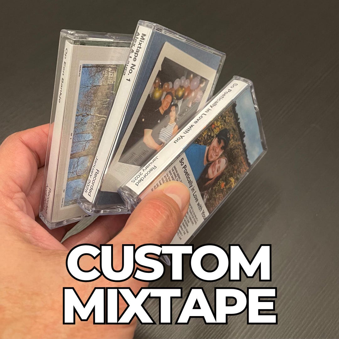 Personalized Mixtape Cassette - Custom Playlist on Retro Vintage Tape-unique Valentines Day Gift ...