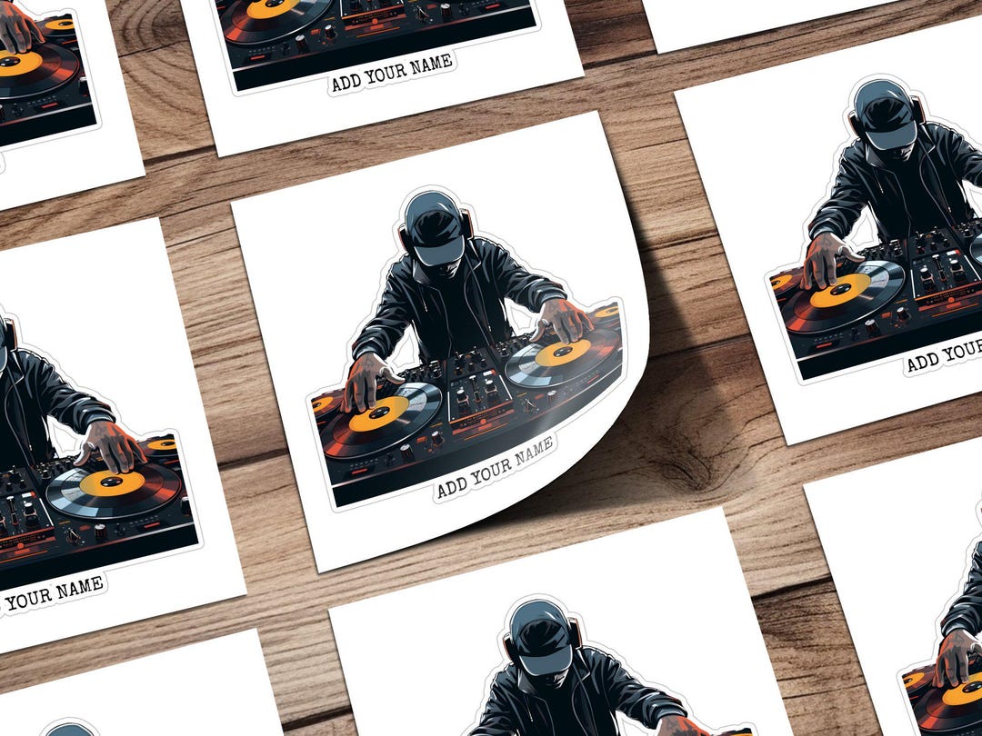 Dj Gift, Custom Sticker, Dj Decal, Dj Decor, Dj Turntable Sticker ...