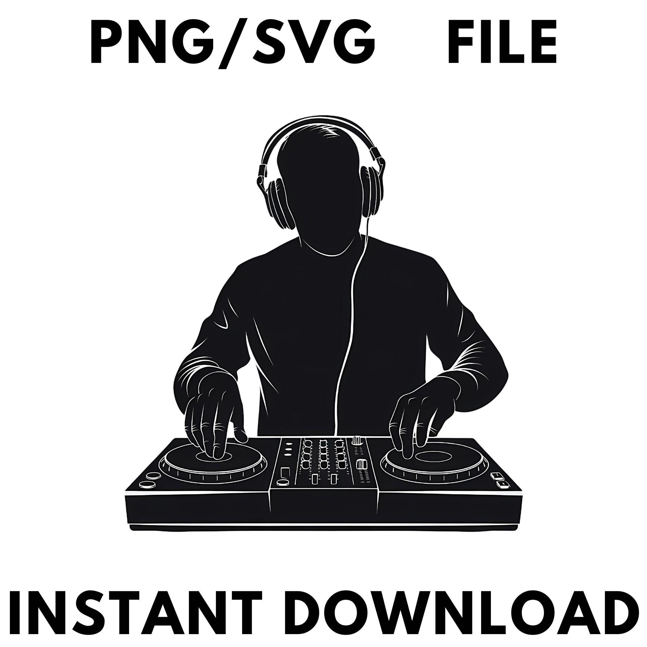 DJ Png Svg File, Instant Download Dj Clipart, Digital Dj Graphic, DJ ...