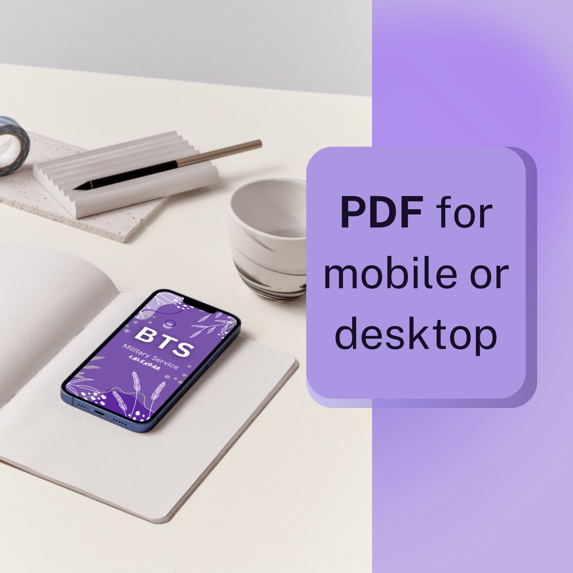 BTS Military Service Calendar 2024, BTS Planner, Army and BTS Calendar ...