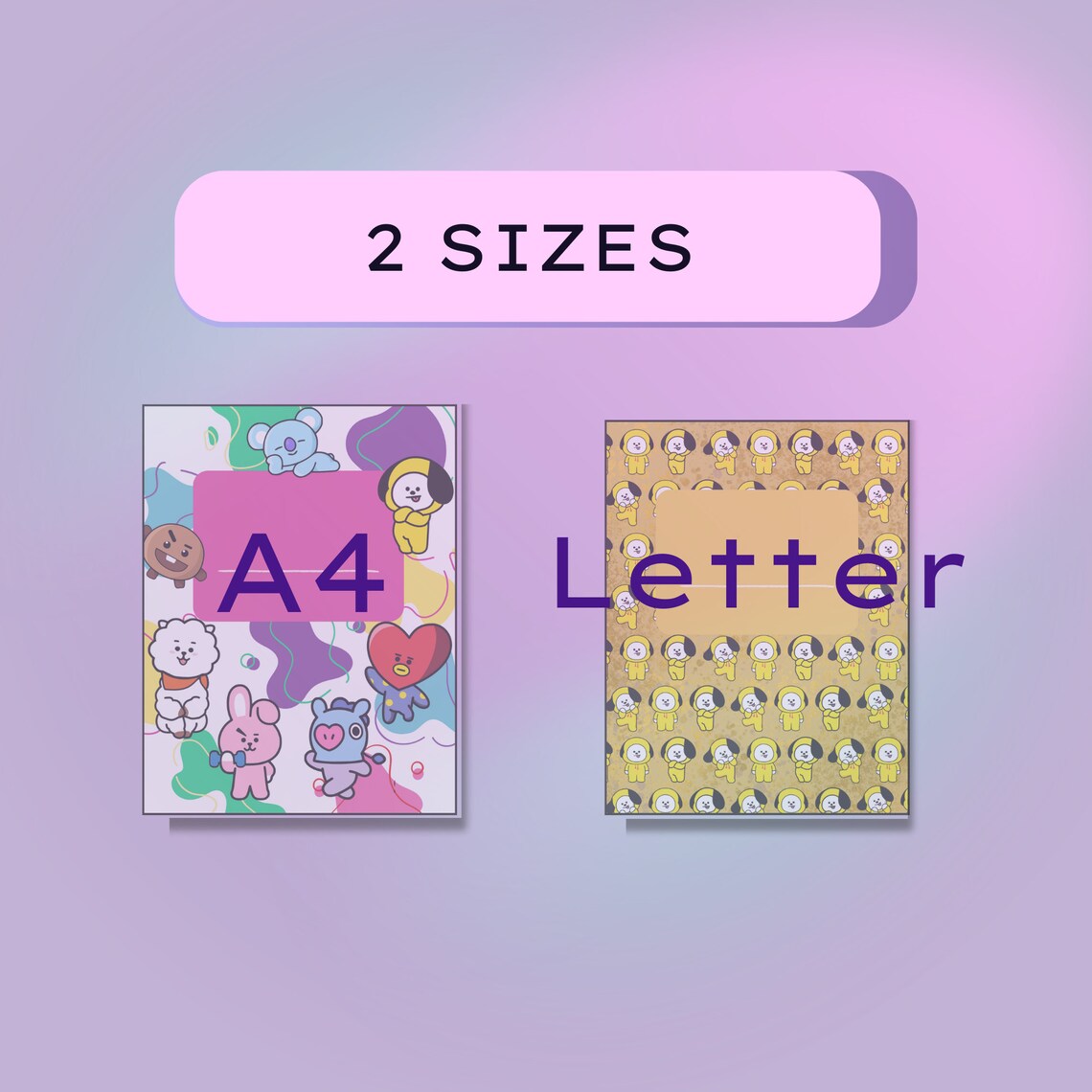 BT21 BTS Digital Notebook Cover, Printable Binder Divider (A4, Letter ...