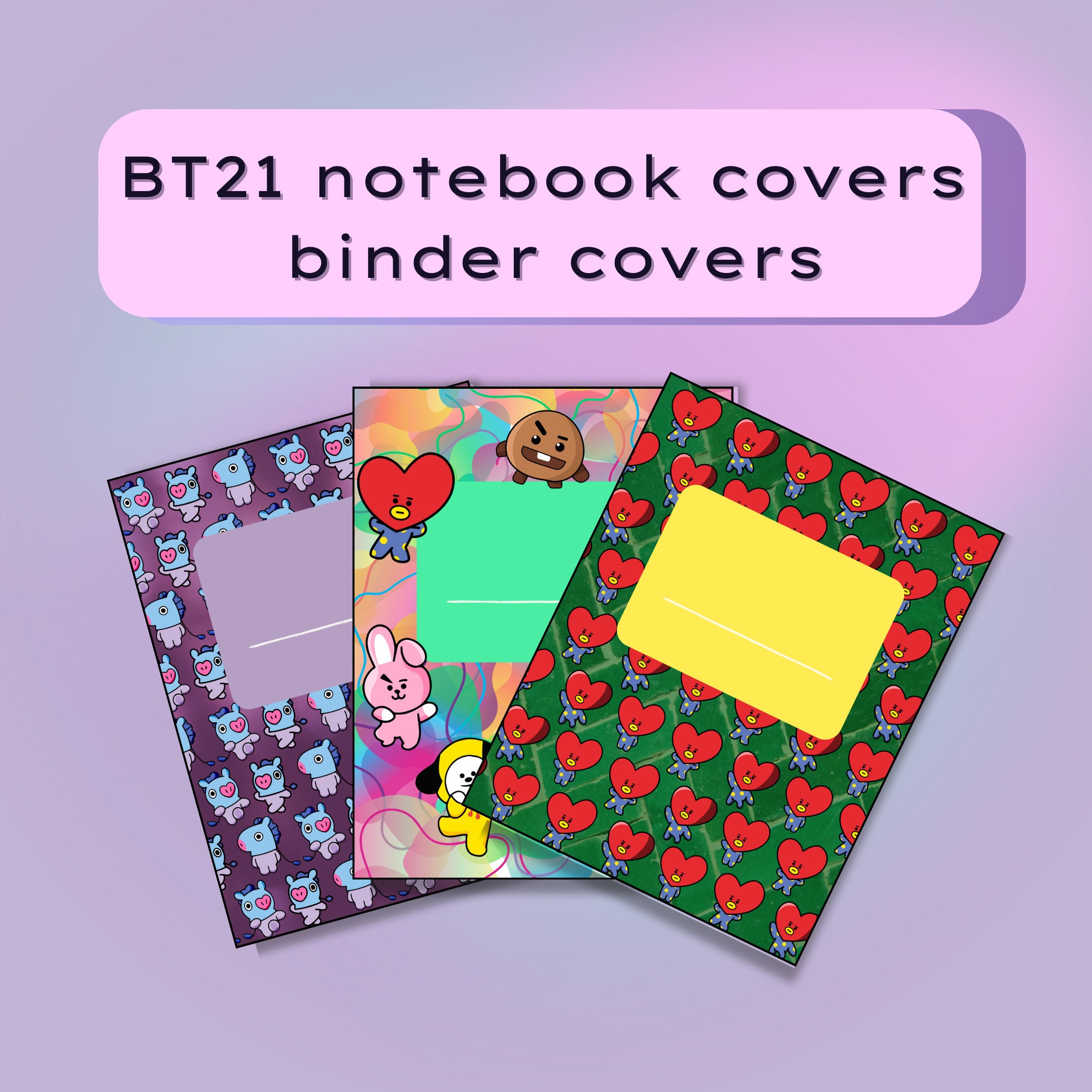BT21 BTS Digital Notebook Cover, Printable Binder Divider (A4, Letter ...