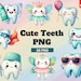 Cute Tooth PNG, Cute Teeth in Various Activities, Dental Teeth Png ...