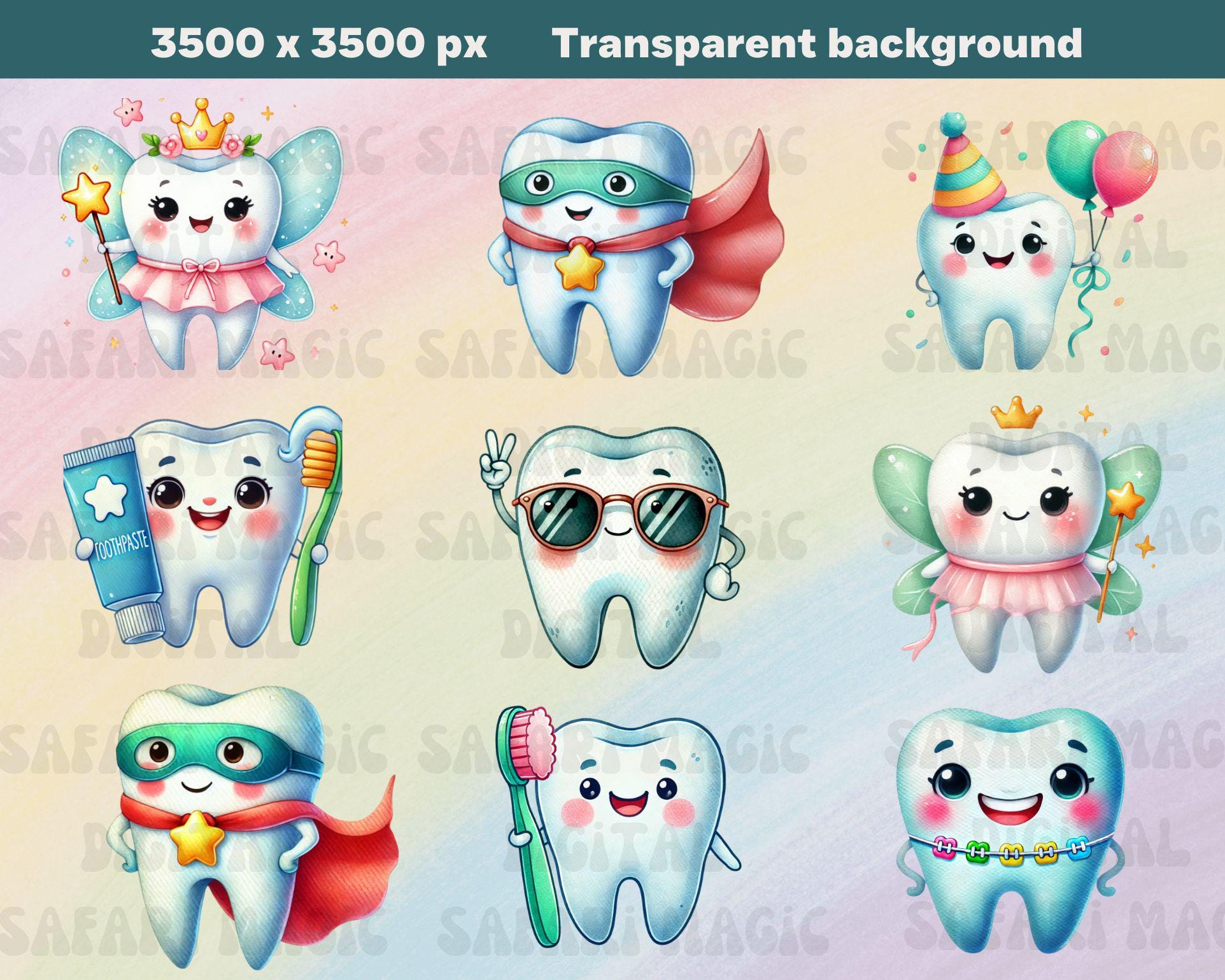 Cute Tooth PNG, Cute Teeth in Various Activities, Dental Teeth Png ...