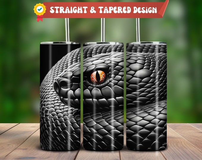 Black Snake Tumbler Wrap, Snake Tumbler PNG, 20 Oz Tumbler Wrap Gift ...