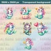 Cute Unicorn Mermaid PNG Watercolor Mermicorn Clipart Nursery Decor ...