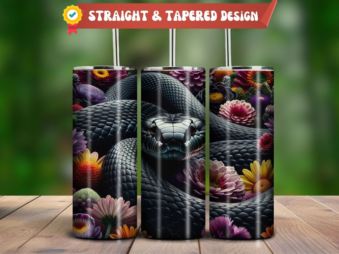Black Snake Tumbler Wrap, Snake Tumbler PNG, 20 Oz Tumbler Wrap Gift ...