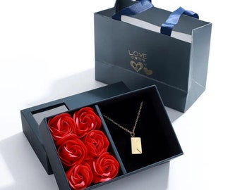 Custom Envelope Style Love Letter Necklace, Personalized Name Envelope ...