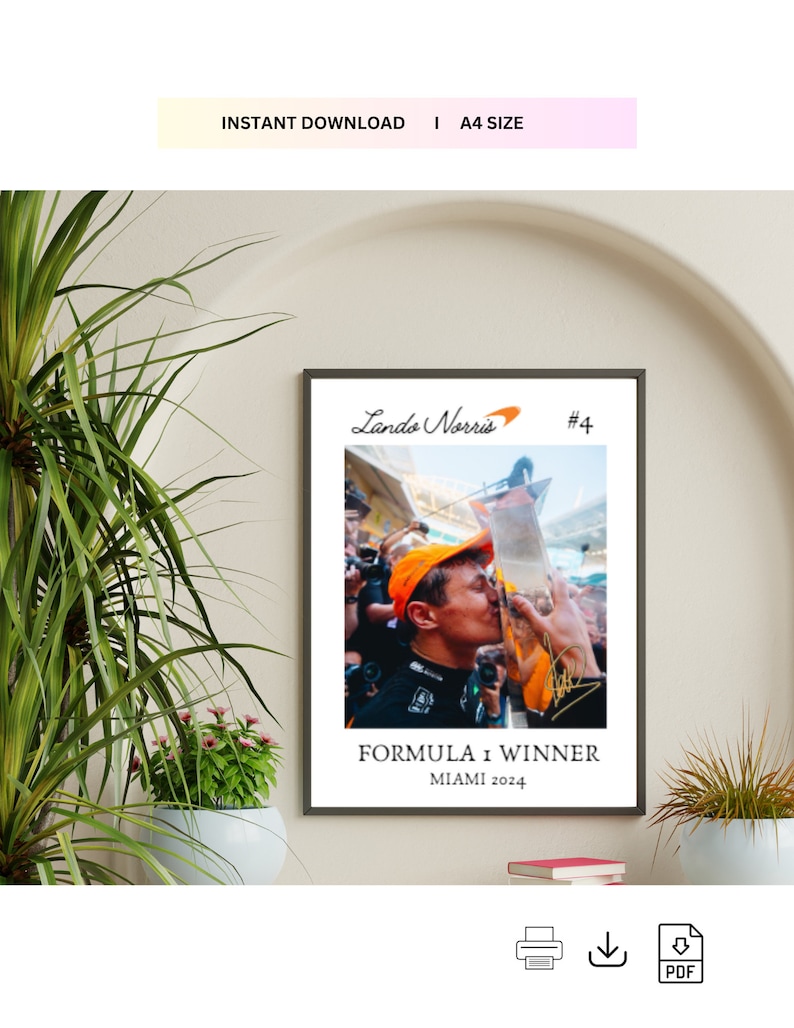 Lando Norris Miami Win Formula 1 Poster Digital Download - Etsy